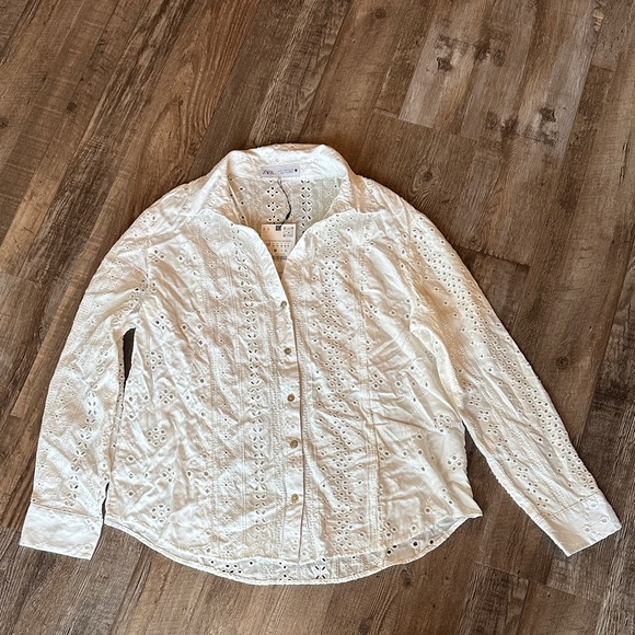 Zara | Tops | Zara Embroidery Shirt | Poshmark